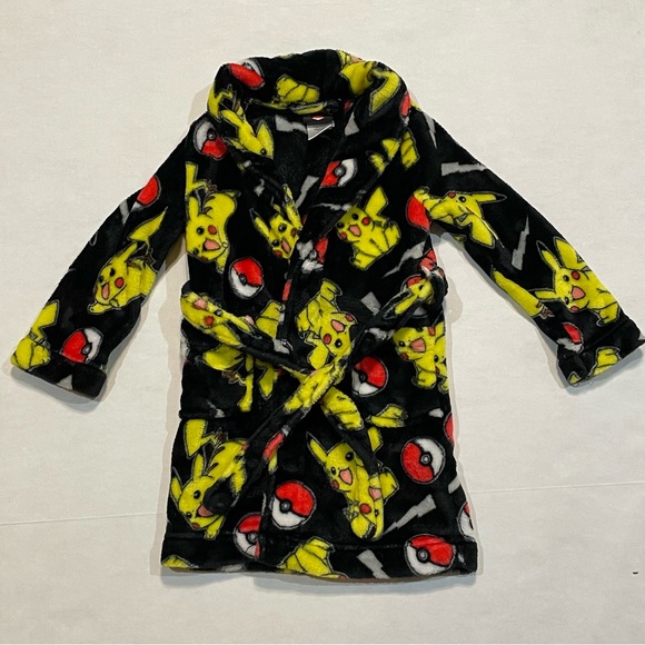Pokemon | Pajamas | Pokemon Pikachu Pokeball Black Bathrobe Fleece ...
